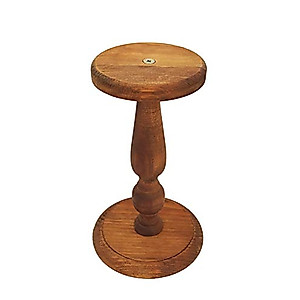 Owlgift Rustic Brown Vintage Style Wood Hat Stand, Wig Holder Display, Helmet Organizer Storage