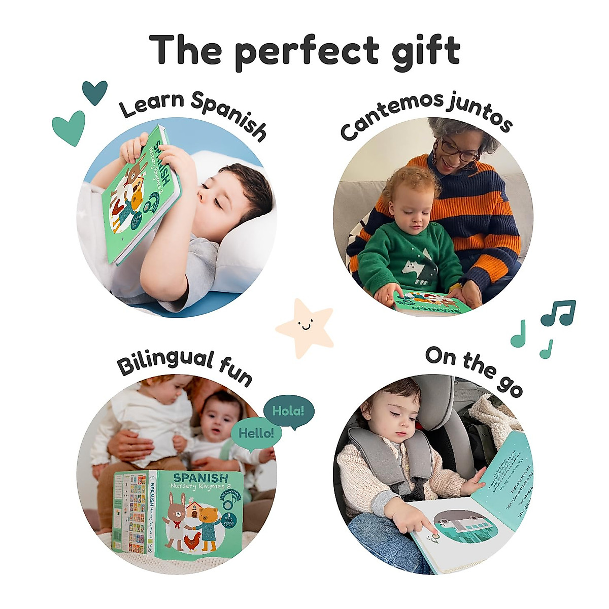 Cali's Books Spanish Nursery Rhymes | Spanish Baby Book with English Translation | Learn Spanish for Kids | Spanish Books for Toddlers 1-3 | 6 Canciones Infantiles en Español