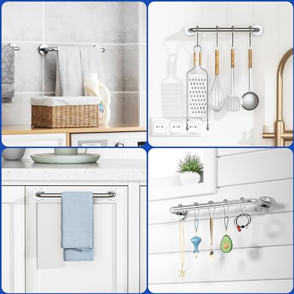 AmazerBath 12 Inch Bathroom Towel Bar, Towel Rack for Bathroom, 304 Stainless Steel Bath Hand Towel Holder Organizer Wall Mounted Rustproof Towel Rod for Kitchen, Brushed Nickel