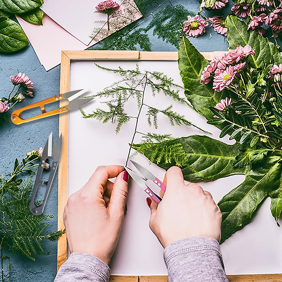 HAALII 4.1 inch Multicolor Mini Sewing Scissors, 3pcs Sewing Scissors Yarn Thread Scissors Mini Small Snips Trimming Nipper DIY Supplies