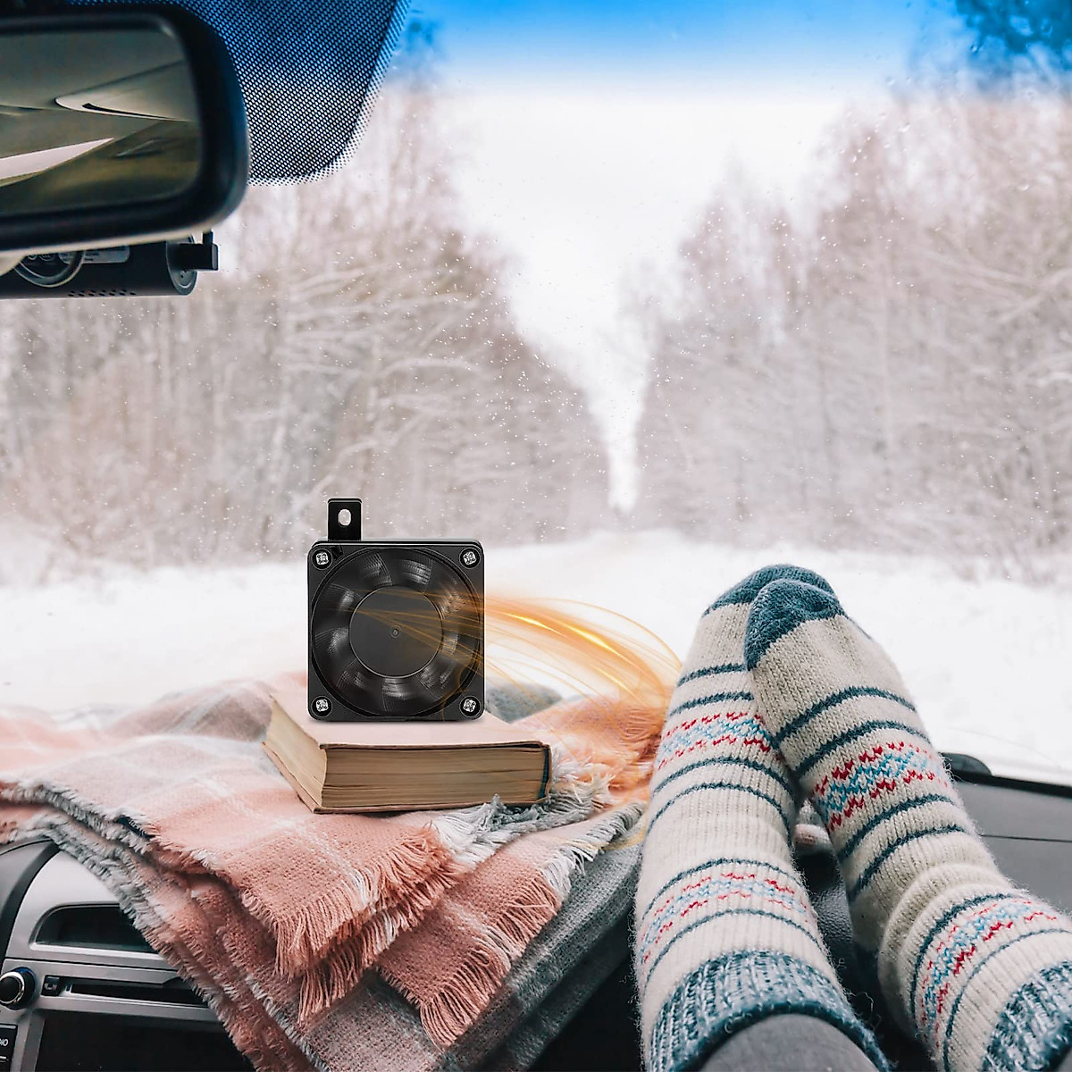 PTC Car Fan Air Heater,12v 100w Energy Saving PTC Car Air Heater Constant Temperature Heating Element PTC Heater with Heating and Fan Modes for Home, Small Space, Air Conditioner (1 Pcs)