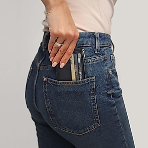 Sodsay Card Case Slim Front Pocket Wallet for Women Credit Card Holder with Keychain(CH Black)