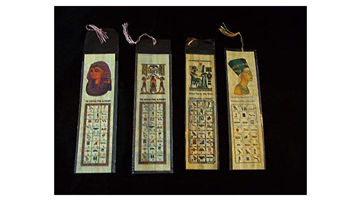 Set of 20 Handcrafted Egyptian Bookmarks with Hieroglyphics