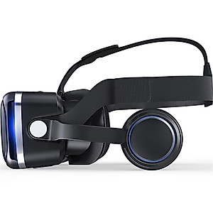 VRSHINECON VR Glasses - Virtual Reality Glasses 3D with Adjustable Headphones Supporting 4.7-6.0" Phone Holders (Color : Black)