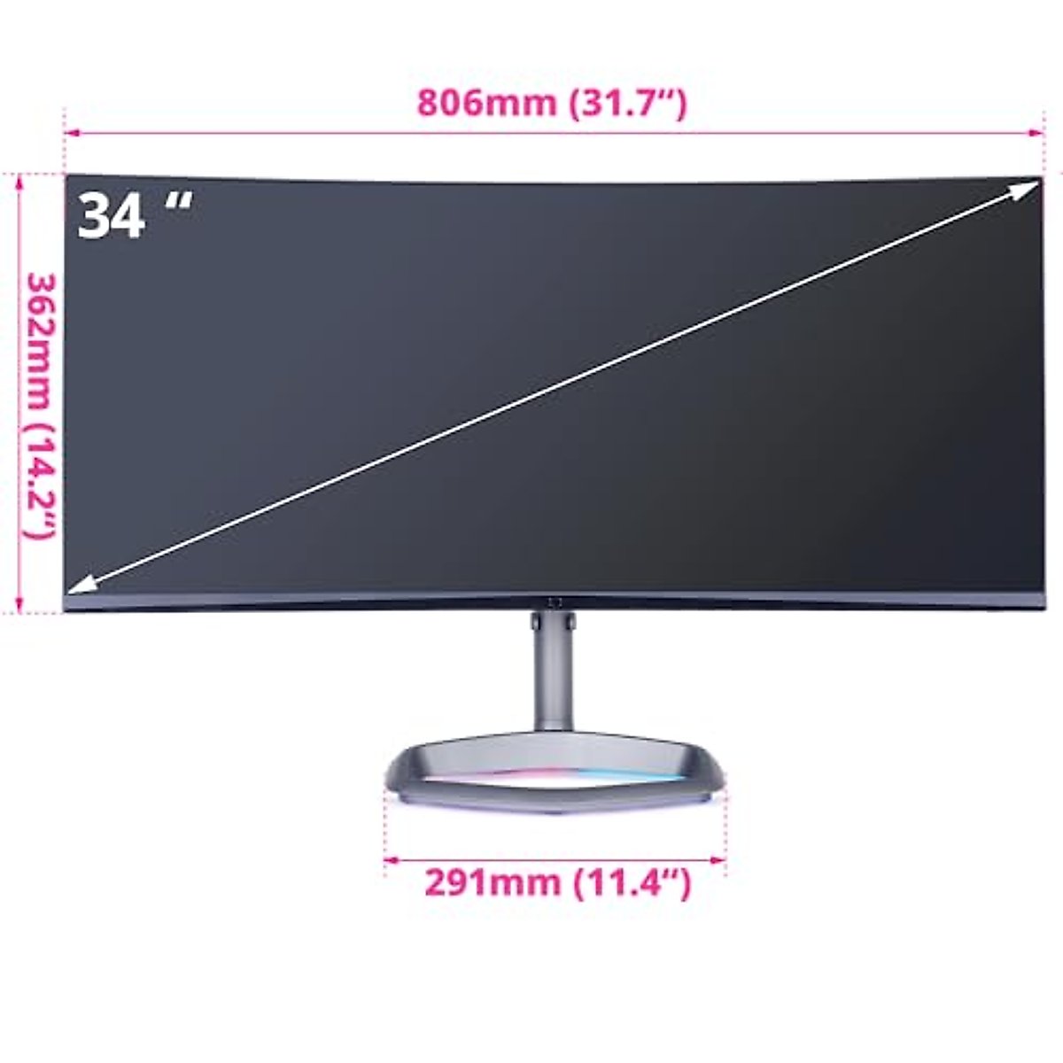 Cooler Master GM34-CWQA 34” ARGB Curved 144Hz VA QD Tech Ultra-WQHD 3440 x 1440 PC Monitor, 0.5ms (MPRT), Curve 1500R, FreeSync Premium, DP*1, HDMI2.0 * 2, USB C*1, VESA Mount (CMI-GM34-CWQA-US)