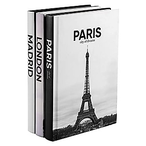 Decorative Books for Home Decor – 3 Piece Coffee Table Books Decor – City Themed hardcover Faux Books for Decoration – Modern Book Decorations for Living Room with Blank Pages