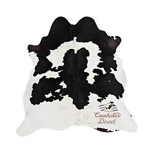 Cowhides Direct Genuine Cowhide Rug - Black & White Rug for Living Room, Bedroom & More - Authentic Cow Rug (6’x7’ Black & White)