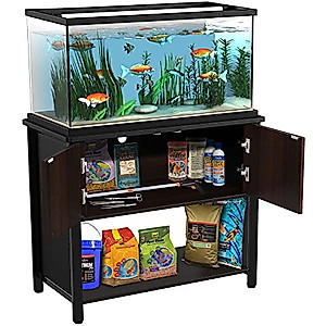 GDLF Metal Aquarium Stand with Cabinet for Fish Tank Accessories Storage, 40 Gallon, Turtle/ Reptile Terrariums