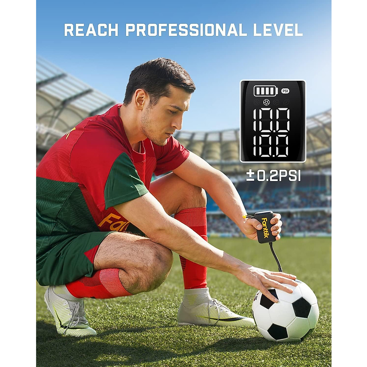 Fanttik X8 Nano Electric Ball Pump - Ultra-Fast Inflation, Portable with LCD Display, Digital Pressure for Sports Balls