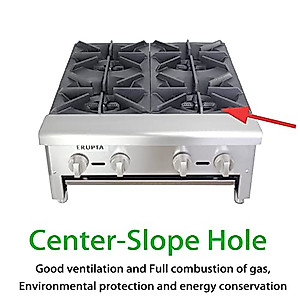 ERUPTA 24'' Commercial Hot Plate Natural/Propane Gas Cook Stove Range with 4 Burners BTU 112,000 Restaurant Equipment¡­