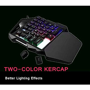 Eboxer One Handed Mechanical Keyboard, Ergonomic Wired Left Hand Backlit Gaming Keypad for Win2000 / for Win XP/for Win ME/for Vista / Win7 / Win8