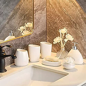 CZDYUF Bathroom Supplies Set Wedding Wash Cup Set Bathroom Five-Piece Set European Ceramic Wash