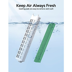 VAGKRI Evaporative Air Cooler, 80° Oscillation Swamp Cooler with Ice Packs, Air Cooler with Remote Control, 24H Timer, 3 Wind Speeds & 4 Modes for Indoor Use