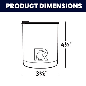 RTIC Lowball Tumbler with Splash Proof Lid, 12 oz, Navy, Insulated Travel Stainless Steel Coffee Mug, Sweat Proof, Keeps Hot & Cold Longer