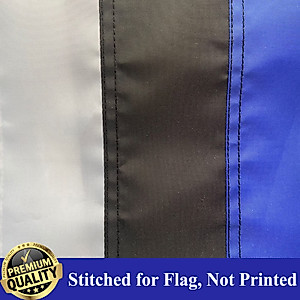 Thin Blue Line American Flags 3x5 Outdoor Made In USA- Embroidered Police Heavy Duty Blue Lives Matter USA Flag- 210D Nylon Flags 4 Rows Stitches Embroidered Stars