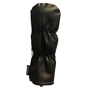 Majek Retro Golf Headcover White Red and Black Vintage Leather Style #5 Fairway Wood Head Cover Classic Look