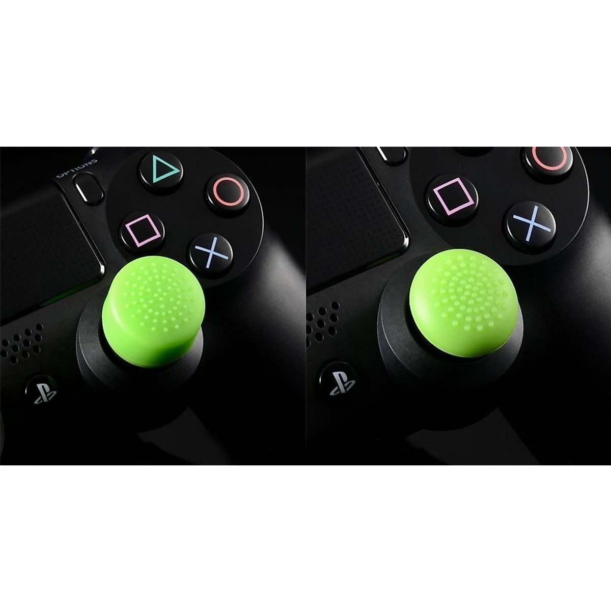 Ambertown Pack of 8 pcs Analog Controller Gamepad Raised Antislip Thumb Stick Grips Thumbsticks Joystick Cap Cover for PS5, PS4, PS3, Switch Pro, Xbox one, Xbox 360, Wii U, PS2 Controller (Green)