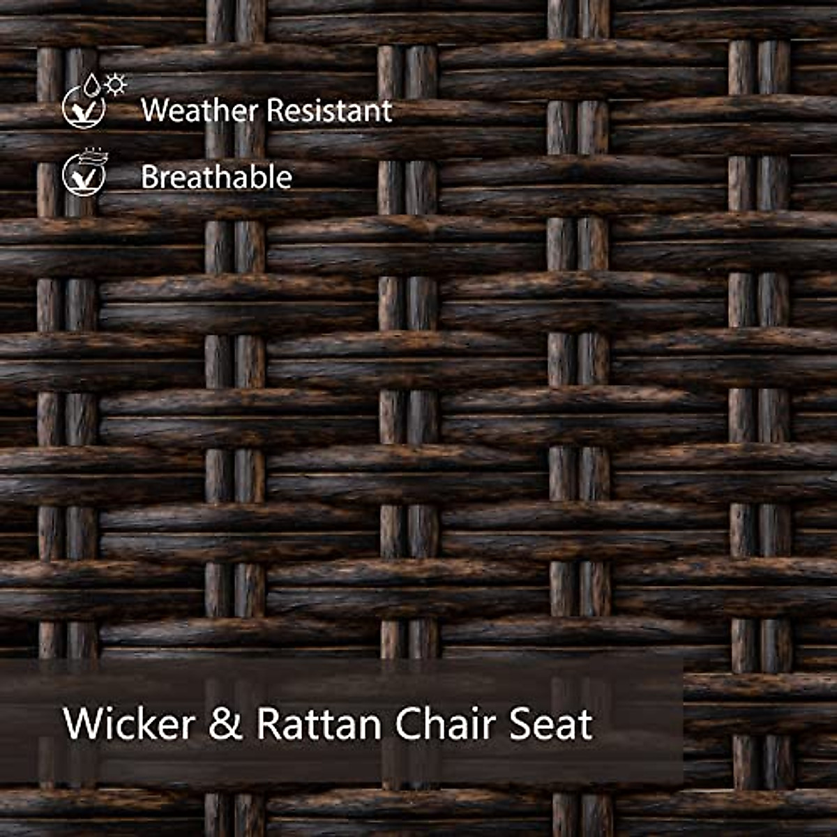 Sophia & William High-Back & Oversized Outdoor Rattan Dining Chairs Set of 2 Patio Wicker Chairs with All-Weather Metal Armrest and Leg Support 350LB for Patio, Garden, Yards, Deck, Lawn