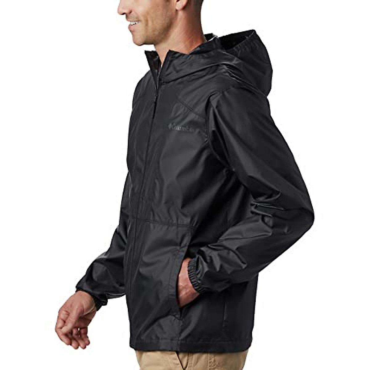 Columbia mens Flashback Windbreaker Jacket, Water Resistant Jacket, Black, Medium US