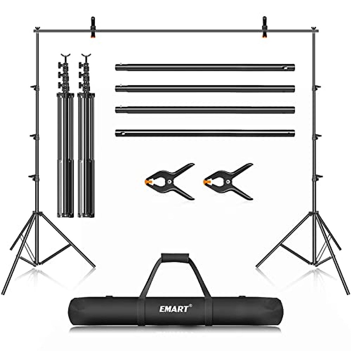 EMART 10 x 12ft (H X W) Photo Backdrop Stand Kit, Adjustable Photography Video Studio Background Stand Support System for Photo Booth Muslin