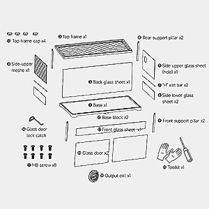 AIICIOO Reptile Glass Tank - 24 x 18 x 18 Inches Knock Down Full View Natural Terrarium for Chameleon Gecko Corn Snake Iguana & Lizard Aquarium