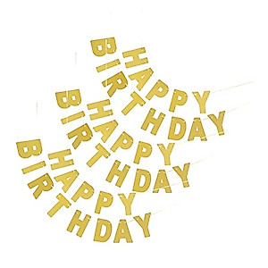 ibasenice 6 pcs Birthday Party Pull Flag Happy Birthday Garland Gold Garland Gold Sequins Birthday Backdrop Banner for Women Yard Signs Paper Birthday Party Banner Birthday Supplies Triangle