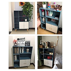 GDLMA Storage Sideboard,Modern Bookcase with 2 Doors,Blue