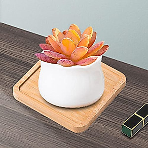 Leefasy 2Pieces Wooden Vanity Tray, Soap Dispenser Tray Pedestal Stand Countertop Organizer Holder Soap Holder Bathroom Tray, for Kitchen Sink Bathroom Home, Round and Square