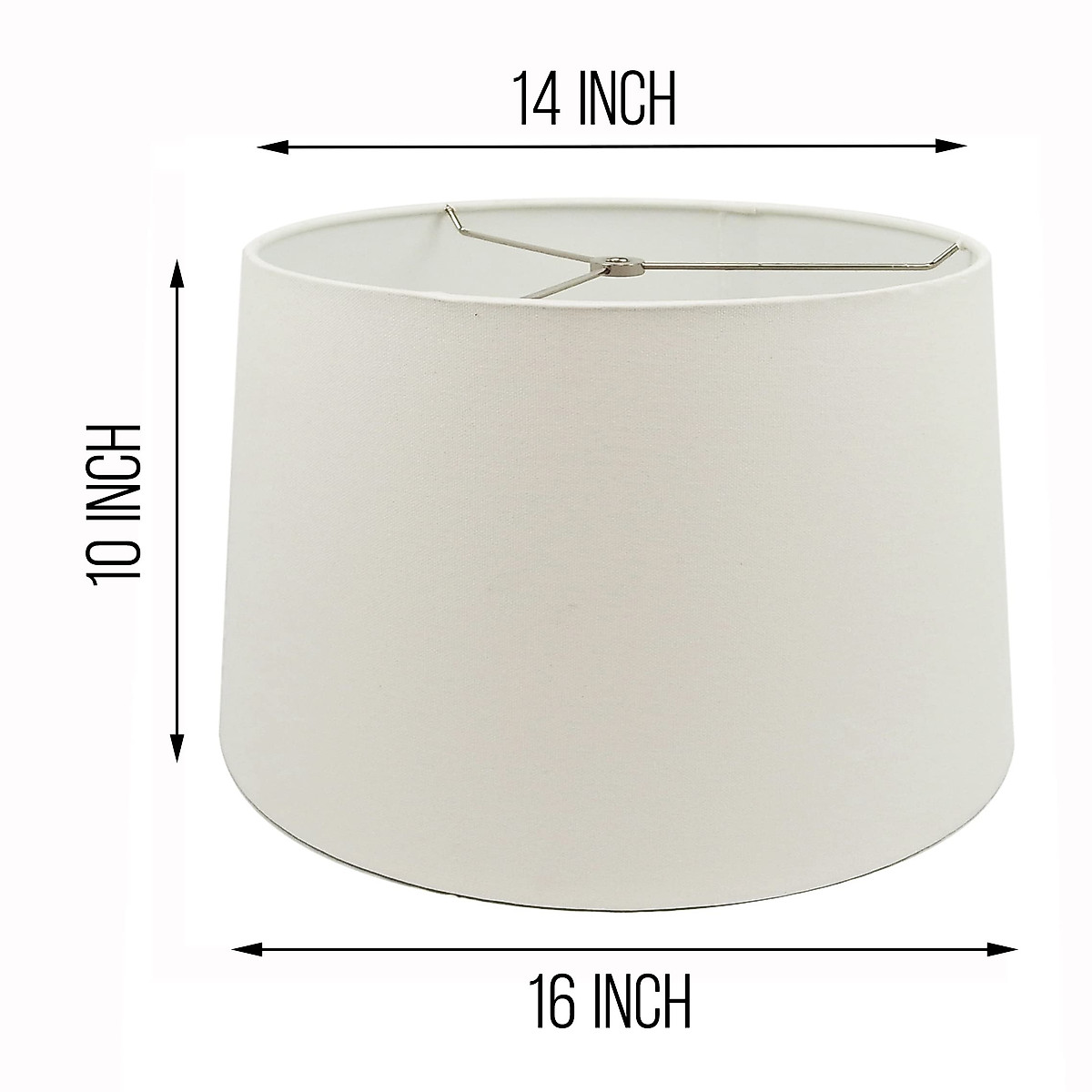 Mestar White Fabric Hardback Drum Lampshade (Spider) (14x16x10)