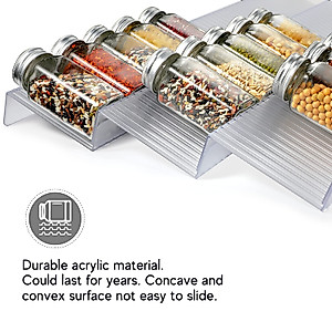 VANGAY Spice Drawer Organizer, Spice Rack Drawer for Kitchen, 4 Tier Acrylic Drawer Spice Organizer for Jars and Packets, Adjustable Storage Salt, Seasoning etc Pack 8 Clear