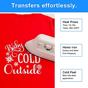 HTVRONT White Heat Transfer Vinyl HTV Roll 12" x 50FT - White Iron on Vinyl Roll for Cricut & Silhouette - Easy to Cut & Weed White HTV Vinyl Roll