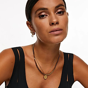 Hey Harper Iris Earrings Gold Huggie Hoop Earrings Dangle Drop - Waterproof & Sweatproof Dainty Gold Hoop Earrings for Women - Heart Pendant Earrings with 14K Golden Color PVD Coating