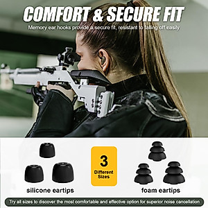 MIPEACE Shooting Ear Protection,25dB Noise Reduction Ear Buds Ear Plugs-Bluetooth Hearing Protection Headphone with Silicone Memory Foam Earbud Tips for Gun Range Mowing Hunting Target