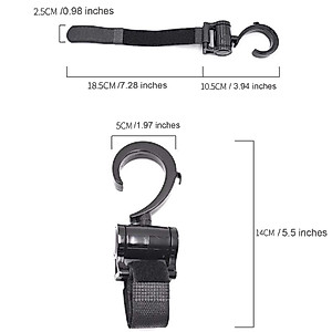 Stroller Hooks for Hanging Diaper Bags Baby Stuff Organizer Groceries Purse Mommy Hook Stroller Accessories for Mom When Jogging Walking or Shopping Pack of 2-Black LLUFO