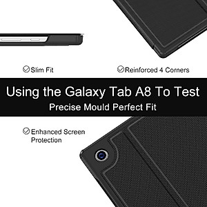 Soke Galaxy Tab A8 Case 10.5 Inch 2022, Shockproof Stand Folio Case, Multi- Viewing Angles, Hard PC Back Cover for Samsung Galaxy Tab A8 Tablet [SM-X200/X205/X207], Black