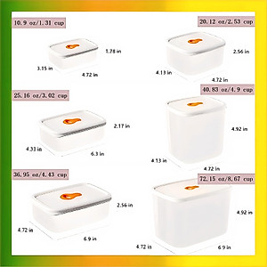 LUQPX 6 Pack Small Plastic Food Storage Containers with Lids & Labels, BPA-Free Food Grade Reusable Lunch Box for School/Work/to go, Freezer Storage Box for Leftovers/Dessert/Sauces/Jam/Oatmeal/Fruits