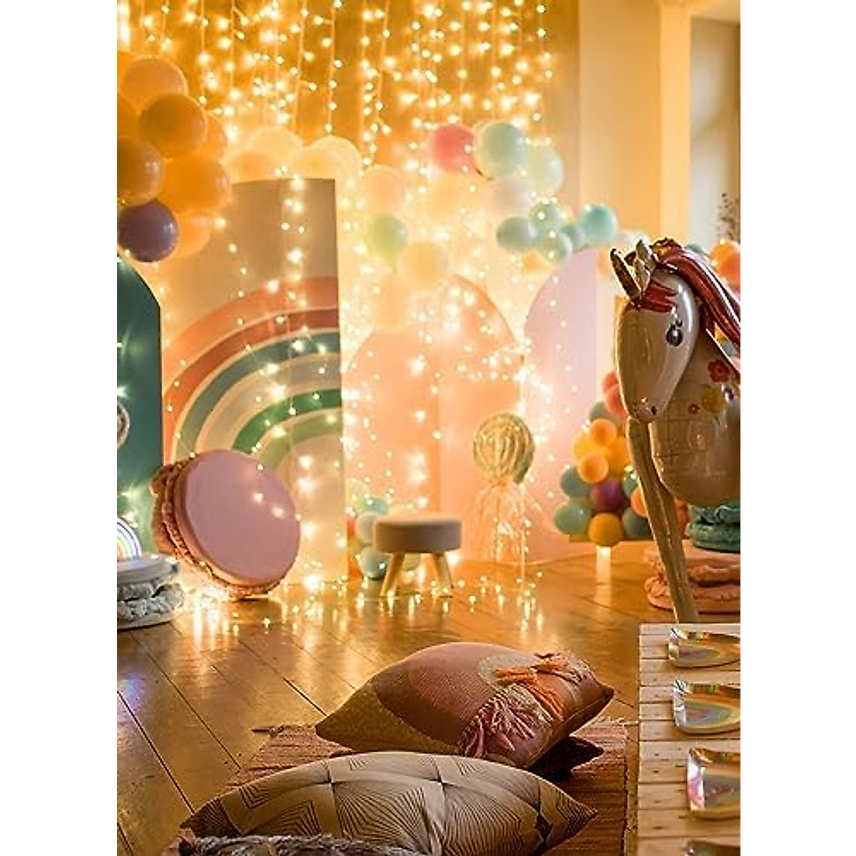 Brightown 12 Pack Led Fairy Lights Battery Operated String Lights Waterproof Silver Wire 7 Feet 20 Led Firefly Starry Moon Lights for DIY Wedding Party Bedroom Patio Christmas (12 Pack, Warm White)