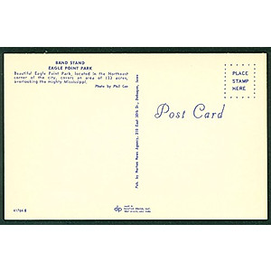 Band Stand Eagle Point Park Mississippi River Dubuque Iowa Vintage Postcard