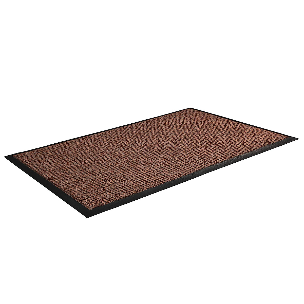 ULTRALUX Premium Indoor Outdoor Door Mat 35” x 59” Absorbent, Strong, Non-Slip Entry Rug Heavy Duty Rubber Backed Doormat, Brown Dirt Barrier Entrance Mat