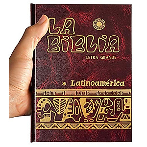 La Biblia Catolica Latinoamericana Letra Grande Edicion Cartone en Español con Señalador Biblico - The Latin American Catholic Bible Spanish Edition with Bookmarks (Red)