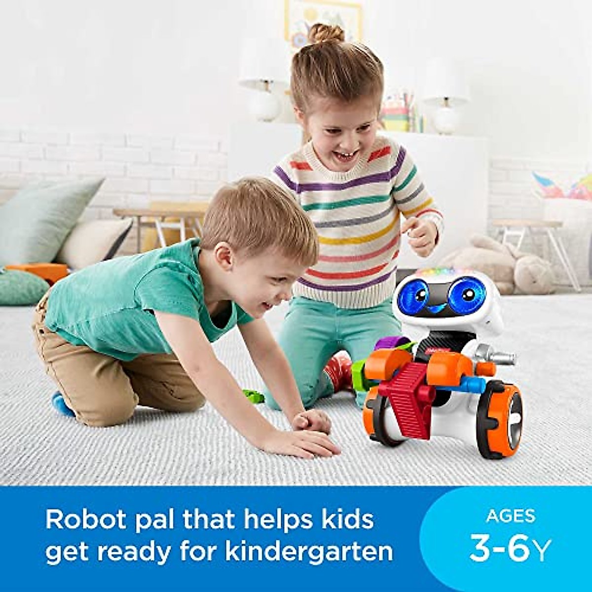 Fisher-Price Preschool Stem Learning Toy Code ‘N Learn Kinderbot Electronic Robot With Lights & Games For Ages 3+ Years