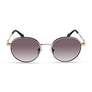 GUESS womens Classic Round Sunglasses Sunglasses, Gold/Smoke Mirror, 51mm US