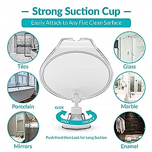 PROBEAUTIFY Fogless Shower Mirror for Shaving - Strong Suction, Razor Holder & 360 Degree Rotation Shower Shaving Mirror - Fog Free Mirror for Shower & Shaving Mirror - Men & Women
