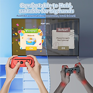 FastSnail Grips Compatible with Nintendo Switch Joy-Con, Wear-Resistant Handle Kit Compatible with Switch Joy Cons Controllers, 2 Pack (Blue and Red)