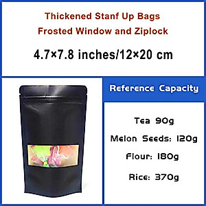 Innorange Kraft Paper Resealable Bags Black Stand up Zipper Pouch Bags ,Pack of 50