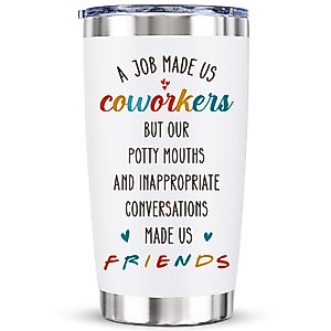 Work Besties Gifts for Women Coworker - Job Made Us Coworker, Funny, Going Away, Farewell, Leaving, Retirement, Friendship, Christmas Gift for Work Mom Bestie, 20 Oz Vacuum Insulated Tumbler