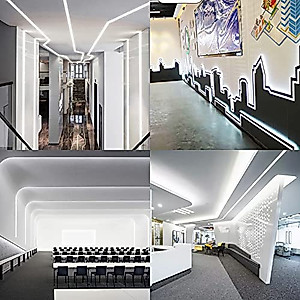 KXZM 24V LED Strip Light Cool White 6000K Double Row 32.8ft/10M 2400LEDs 2835 SMD 160W High Brightness 11000LM No-Waterproof IP20 Flexible Ribbon for Kitchen Hallways Decoration Lighting