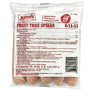 Jobe's, Fertilizer Spikes, Fruit and Citrus, 5 Count, Slow Release, Apple, Orange, Lemon, Trees
