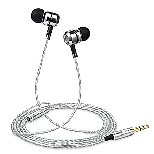 sephia SP3060 Earbuds Wired in Ear Headphones with Tangle-Free Cord Noise Isolating Earphones Deep Bass Case Ear Buds 3.5 mm Jack Plug