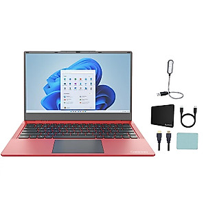 Gateway 15.6" HD Ultra Slim Notebook, Intel® Celeron® N4020, 4GB RAM, 128GB Storage, Tuned by THX Audio, 1MP Camera, HDMI, Windows 11, Microsoft 365 Personal 1-Year Included, Red + Accessories